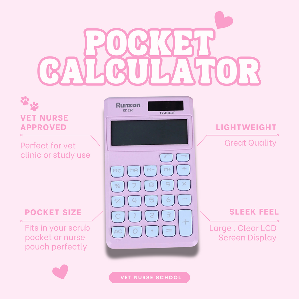 Pocket Calculator - Purple – Vet Nurse Shop